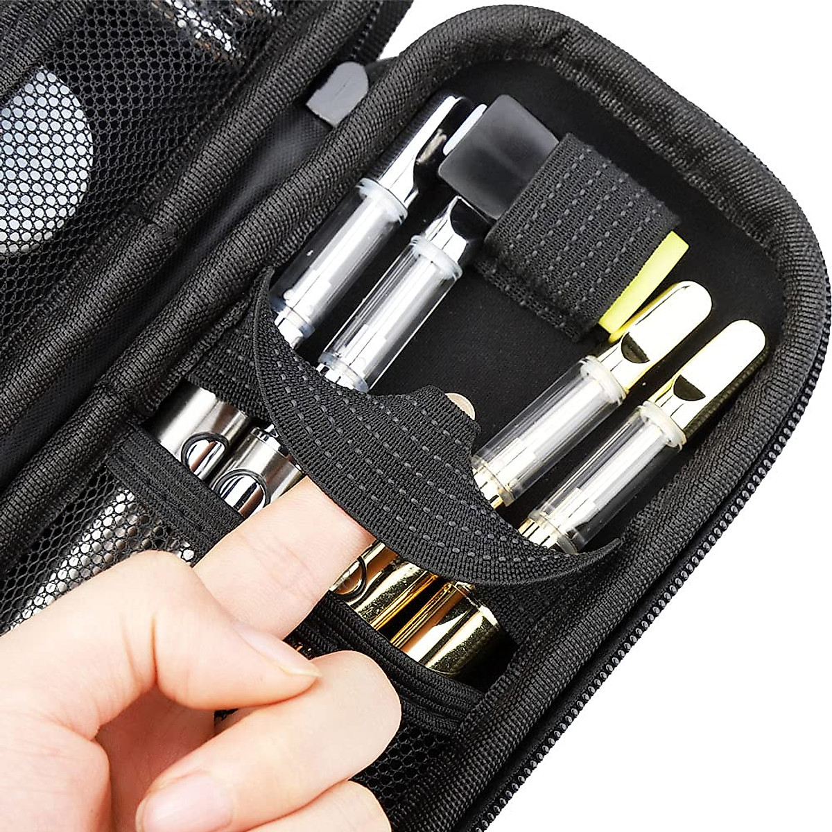 HUIZHU Empty EVA Hard Shell Vape Case eGO Carrying Case Empty Multi-Functional EVA Hard Shell Case with Non-Slip Elastic Bands (Black)