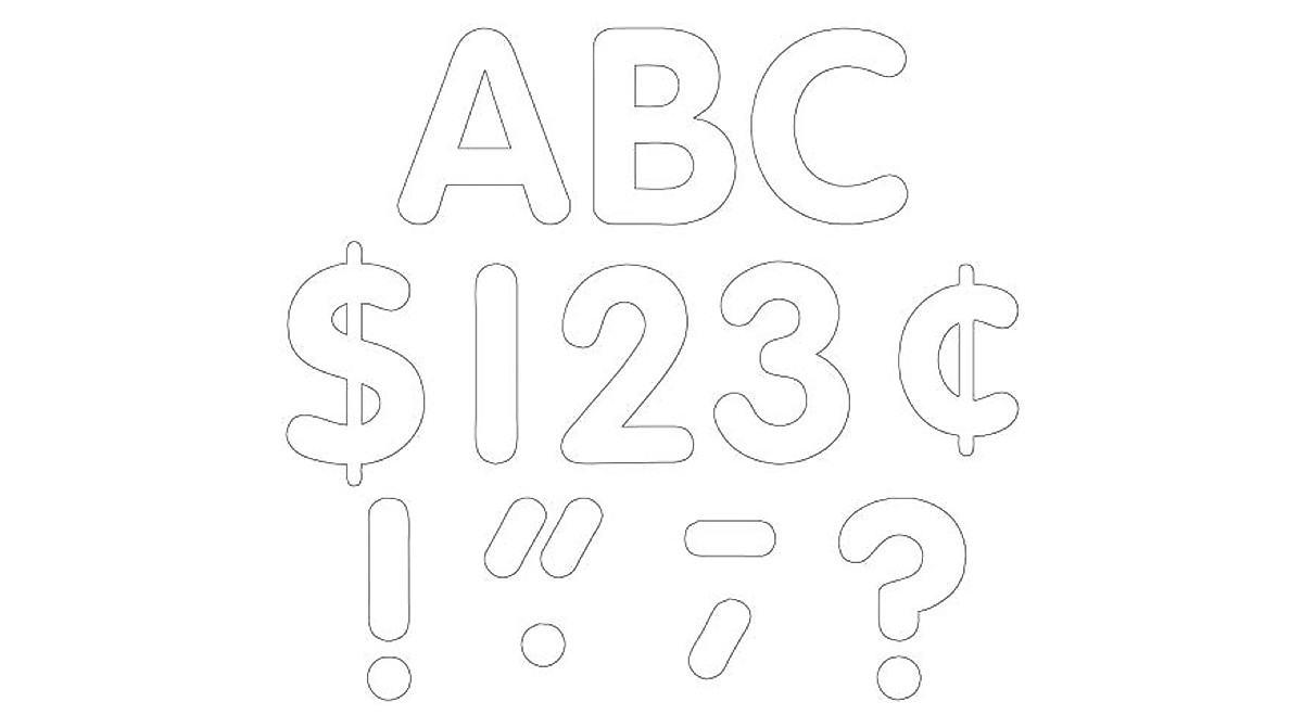 Durable 4-Inch White Letters - Perfect for Classroom Decor