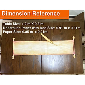 MiraShine Blank Scroll Paper with Wood Rods 8.25 X 36 Inch for Writing, Weding vows, Invitation, Props, Cosplay, Renaissance Festivals, Naughty or Nice List