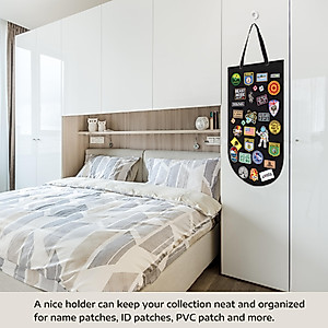 JOYMOMO Hanging Patch Display Panel Holder Foldable Patch Organizer for Military Army Combat Morale Uniform (Black)（Patch are Not Included）