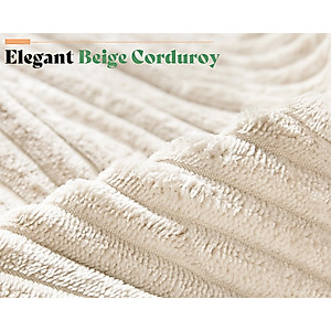 VanAcc 89 Inch Convertible Couch, L Shape Couch with USB Charging Port & Cup Holders- L Shape Sofa with Storage Chaise, Comfy Sofa for Living Room (Beige Corduroy)