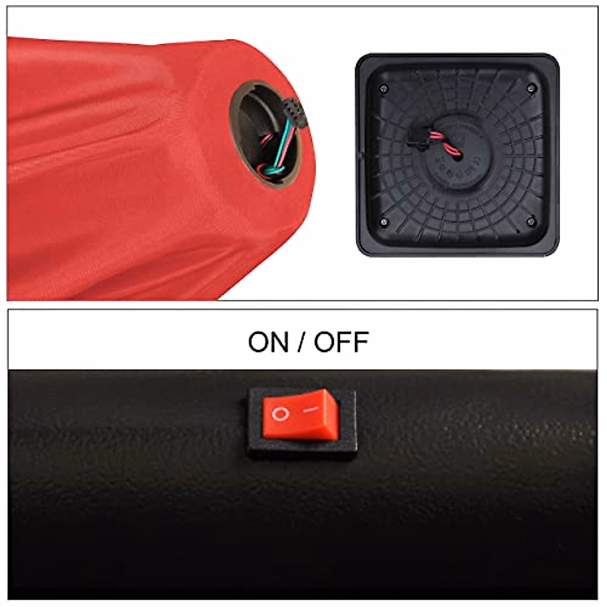 Blissun 9 ft Solar Umbrella 32 LED Lighted Patio Umbrella Table Market Umbrella with Tilt and Crank Outdoor Umbrella for Garden, Deck, Backyard, Pool and Beach (Red)