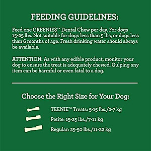 Greenies Puppy 6+ Months Petite Natural Dental Care Dog Treats, 12 oz. Pack (20 Treats)