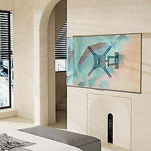 MounTeck Full Motion TV Wall Mount for Most 23-55 Inch Flat Curved TVs up to 66lbs, Swivel and Tilt TV Wall Bracket, with Strong Articulating Arms, VESA 75x75 to 400x400 (Black)