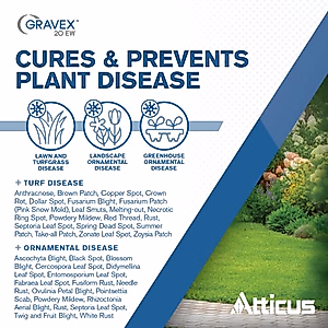 Gravex 20 EW (16 oz) Fungicide by Atticus (Compare to Eagle 20EW) - Myclobutanil Systemic Fungus Control for Lawns, Landscapes, and Greenhouses