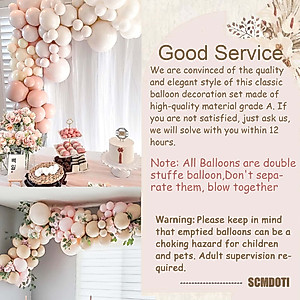 Pastel Pink Nude Balloon Garland Kit, SCMDOTI Double Stuffed Blush Pink Nude White Balloon Arch Garland Kit for Boho Party,Baby Shower Decoration,Birthday, Bridal Shower,Gender Reveal Party Deco