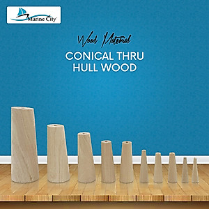 MARINE CITY Boat Emergency Durable Tapered Soft Conical Thru-Hull Wood Simple Design 7 Different Sizes Plugs Kit Drain Stopper Easy Use for Boats – Yachts – Marines – Ships (Pack of 10)