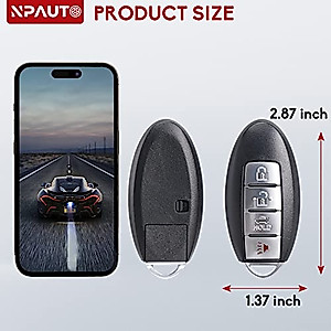 NPAUTO Key Fob Replacement Fits for Nissan Altima 2007-2012, Maxima Murano 09-14, Infiniti G25 G35 G37 FX35 Q60 & More Keyless Entry Remote Control Smart Proximity Car Key Fobs KR55WK48903 KR55WK49622