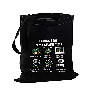 JYTAPP Funny Farm Tractor Gift Tractor Lover Gift Things I Do In My Spare Time Tractor Tote Bag Tractor Driver Gift