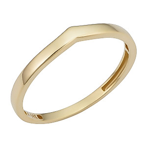 KoolJewelry 14k Yellow Gold 3.25mm Chevron Midi Knuckle Thumb Stackable Ring (size 8)