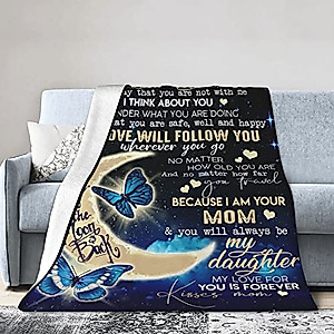 Daughter Gifts to My Daughter Blanket from Mom Ultra Soft Flannel Throw Blankets for Couch Bedroom Sofa Warm Birthday Gifts 50 x 60 in