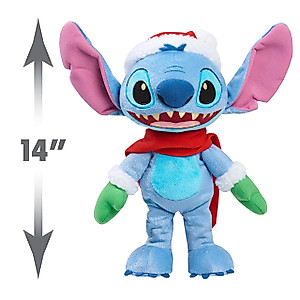 Just Play Disney Holiday Dancing Stitch 14-Inch Feature Plush, Kids Toys for Ages 3 Up