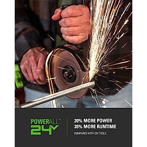 Greenworks 24V Angle Grinder Brushless Cordless, 4-1/2-Inch, with 4AH Battery and 2A Charger