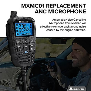 Midland – MXMC01 | Replacement Microphone for MXT275 & MXT575 – ANC Automatic Noise Canceling Electronic Microphone – Off-Roading Loud and Open-Air Vehicle - GMRS Farming Overlanding