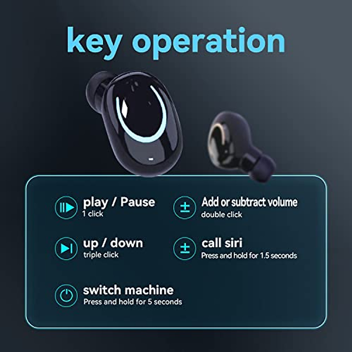 Wireless Earbuds Headphones Bluetooth 5.2 Ear buds with Mic Smart Noise Reduction LED Display Fast Charging Case Touch Control Bluetooth Earphones In Ear Earbuds Wireless Earphone, for Sport and Work