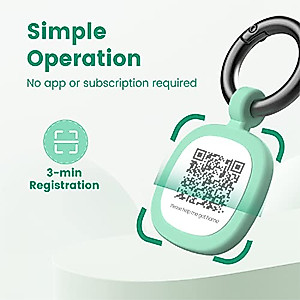 Pawaii QR Code Pet ID Tag, Silent Silicone Dog ID Tag, Modifiable Pet Online Profile, Free Online Pet Page Emergency Contact, Scan QR Receive Instant Pet Location Alert Email, 1Pack (Green)