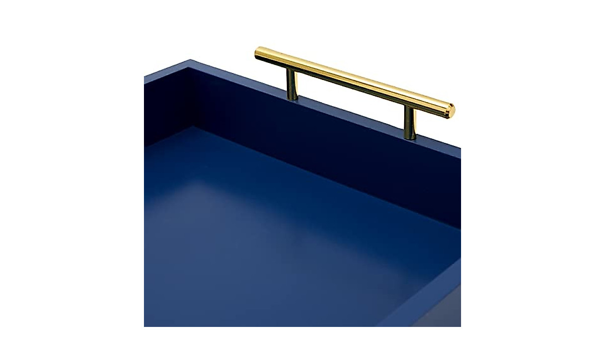 Stylish Blue Serving Tray with Interchangeable Handles
