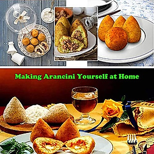 Arancini Maker Mold,160 Grams DIY Rice Ball Mold,Multipurpose Rice Ball Maker Shake,Homemade Stuffed Meat Point Ball for Kitchen Sushi Tool (Cone+Round)