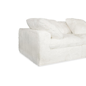 Barefoot Mega Plush 3-Seat Sofa in White Fabric by Hooker Furnishings
