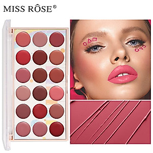 MYUANGO Matte Lipstick Makeup Palette, 18 Colors Matte Long-Lasting Wear Non-Stick Cup Not Fade Waterproof Lip Color Moisturize Lipstick