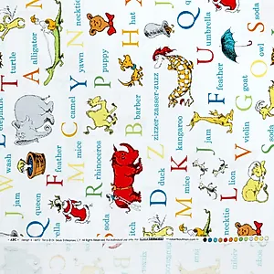 Dr. Seuss ABC Alphabet Words Adventure, Fabric by the Yard