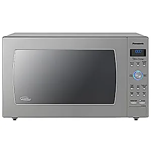 Panasonic Oven with Cyclonic Wave Inverter Technology, 1250W, 2.2 cu.ft. Countertop Microwave with Genius Sensor One-Touch Cooking – NN-SD975S (Stainless Steel/Silver), Stainless
