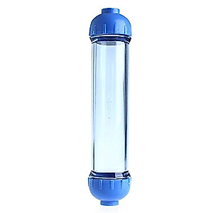 DYEY Replacement Water Filter Housing Fill Shell Filter Tube Transparent Reverse Osmosis,Two Open Ends, Refillable Inline Filter Reverse Osmosis(1 Pack)