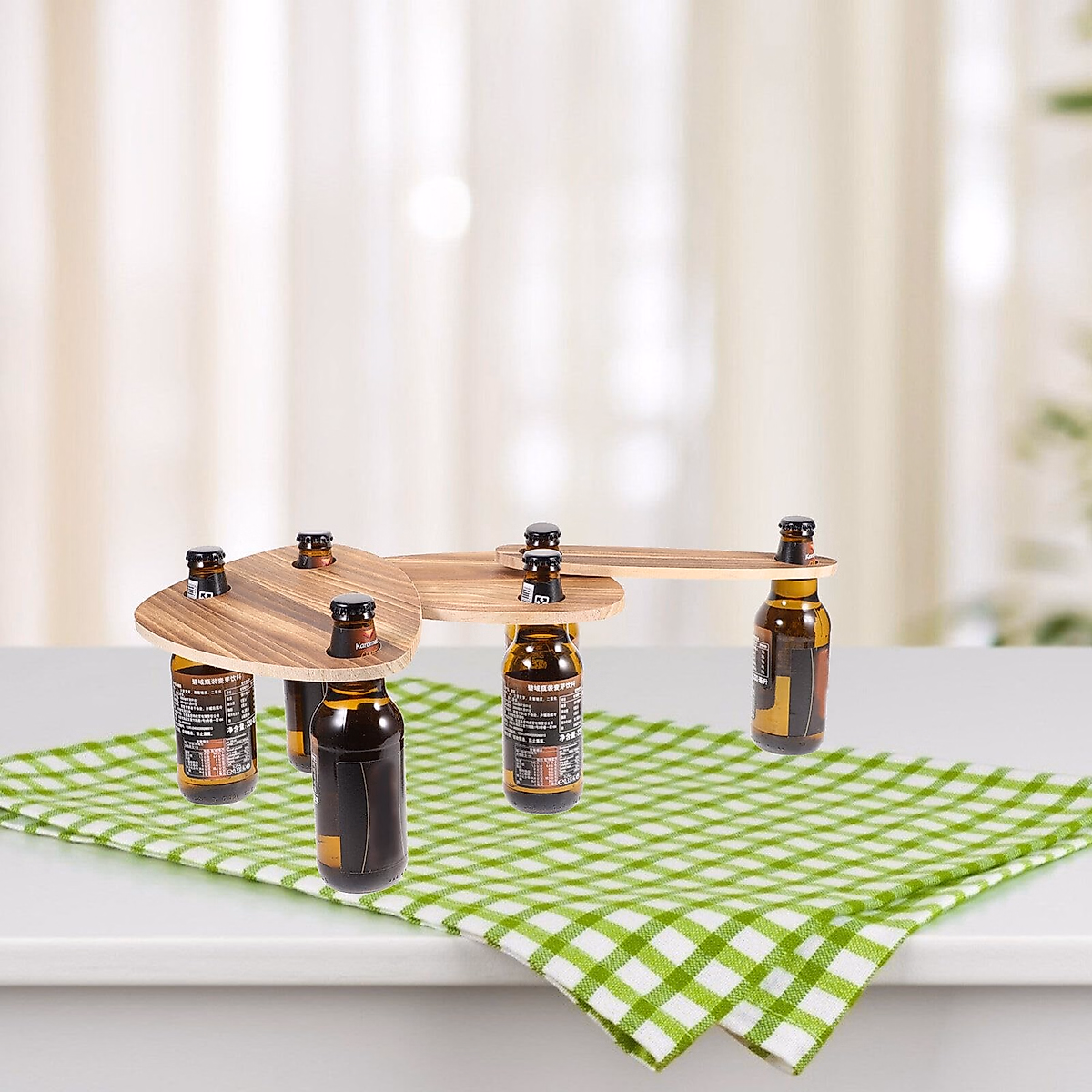 Hemoton 3Pcs Rectangular Wooden Serving Tray Set with Wine Bottle Topper, Cheese Plates and Jewelry Tray