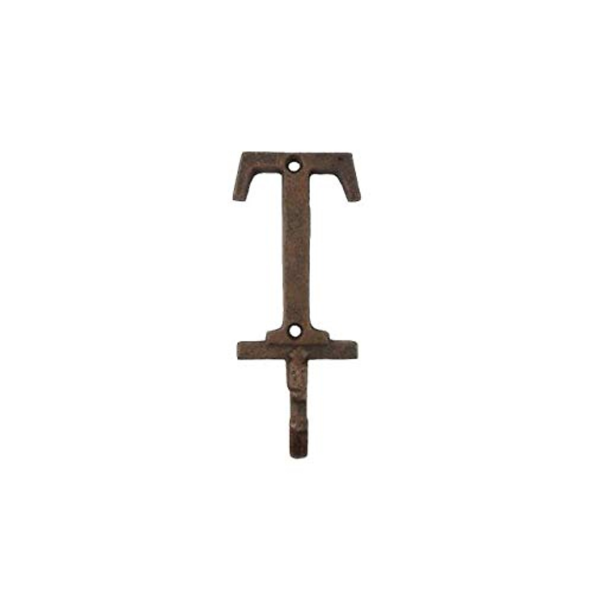 Handcrafted Nautical Decor Rustic Copper Cast Iron Letter T Alphabet Wall Hook 6"