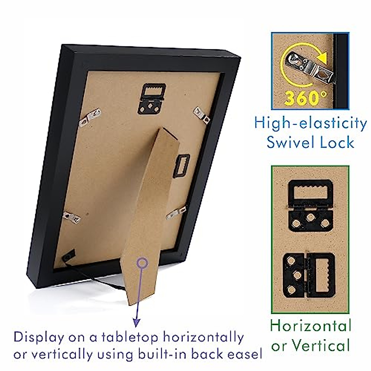 ZzHobbiEs 4 Grids Trading Cards Display Frame, Solid Wood Frame with 4 Pieces Magnetic Card Holder Wall Mount Or Table Stand Display for Football Basketball Collector Cards(Standard Cards, 4Grids)