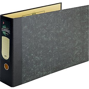 Rexel Classic Rectangle Lever Arch File 80 mm A3 Black/Green (2 Pack)