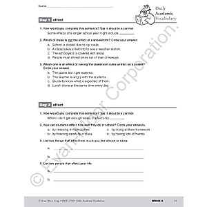 Daily Academic Vocabulary, Grade 4