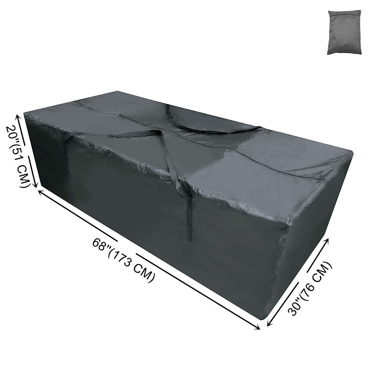 EASYMALL Outdoor Cushion Storage Bag Waterproof 2 Pack, Upgrade 68 Inch Outdoor Cushion Bag, Patio Cushion Storage Bag, Outdoor Patio Cushion Storage Bag for Patio Furniture