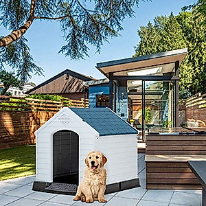 Dog House Doghouse House for Large Dog House Dog Houses for Large Dogs Outside Small Dog House Pet House Outdoor Dog House All Weather Dog House W/Base Support for Winter Durable House