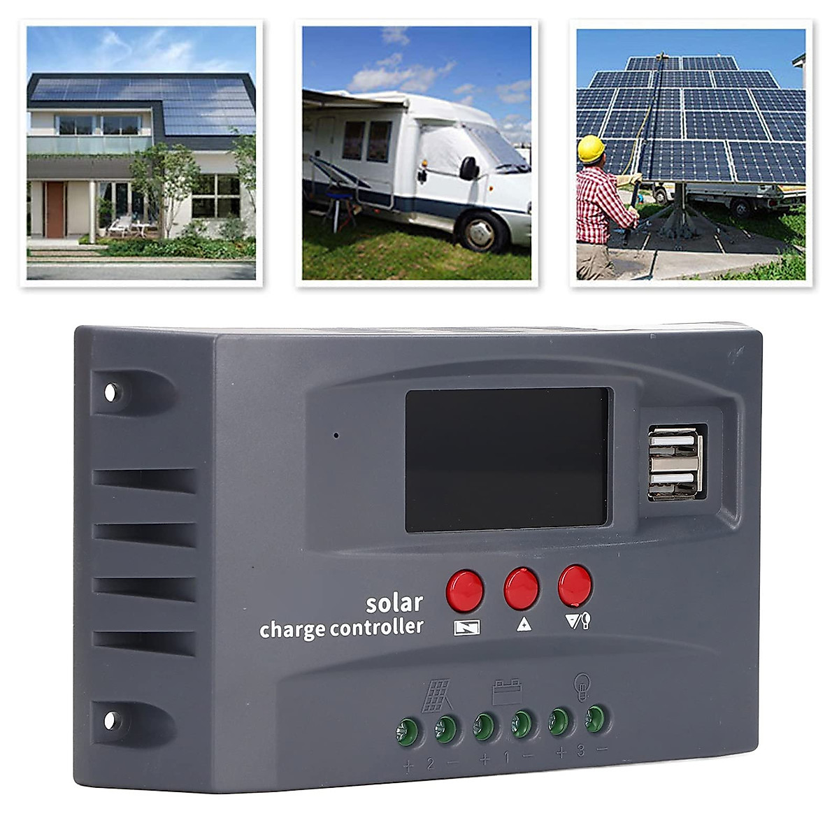 Solar Panel Controller, 10A MPPT Solar Controller Colourful Screen PV Photovoltaic Energy Controller 12V, Solar & Wind Power Inverters