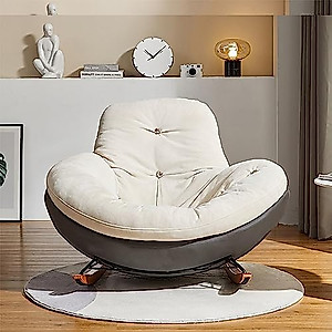 Upholstered Rocker Chair, Glider Rocker Chair,Sled Rocking Chair,with Armrests and High Density Sponge Cushions Holds Up to 300 Lbs, Suitable for Patio, Garden, Backyard, Porch, Indoor or Outdoor