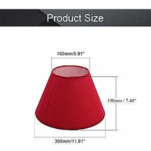 Othmro Red XLarge Lamp Shade Set of 2, 5.91 * 11.8 * 7.48 IN Drum Lampshades for Table Lamp Shades, Fabric Farmhouse Bell Lamp Shades for Table Lamps Lampshades, Lampshade for Bedroom Living Room
