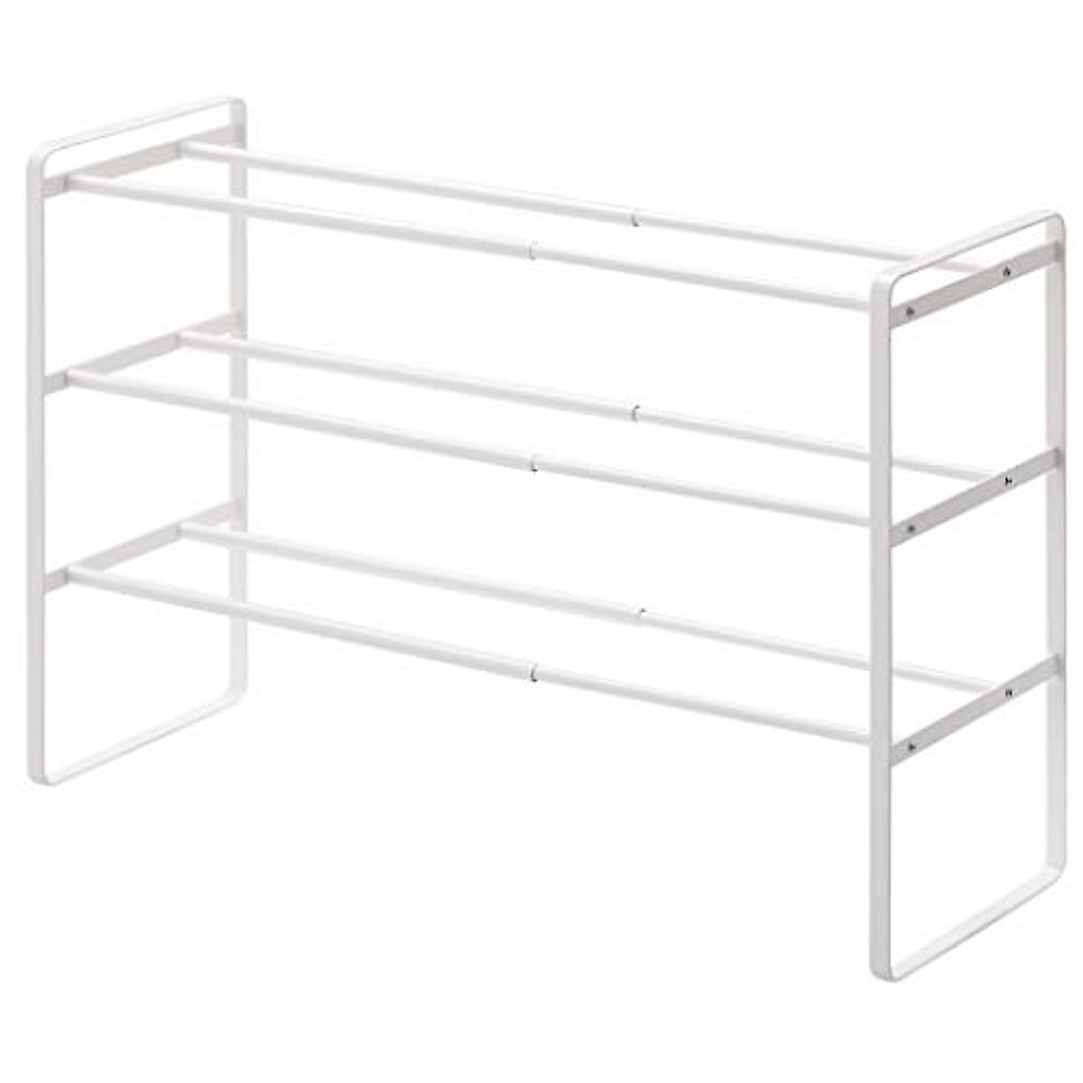 Yamazaki 7555 Extendable Shoe Rack, Frame, 3 Tiers, White