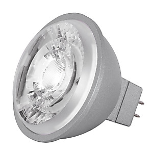 Satco S8638 8W MR16 LED Silver-Back Reflector Light Bulb, GU 5.3 Base, Dimmable, 15-Degree Beam, 4000K