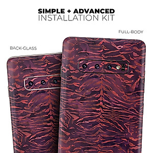 DesignSkinz Wine Watercolor Tiger Pattern Protective Vinyl Decal Wrap Skin Cover Compatible with The Samsung Galaxy S20 (Screen Trim & Back Glass Skin)