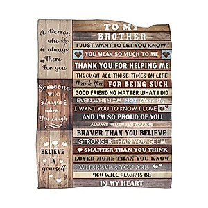 Gifts for Brother Blanket, Brother Gifts from Sister, Gifts for Brother Blanket- Big Brother Gift - Brother Gifts - to My Brother Throw Blanket Birthday Graduation Gifts for Brother Adult 60"x 50"