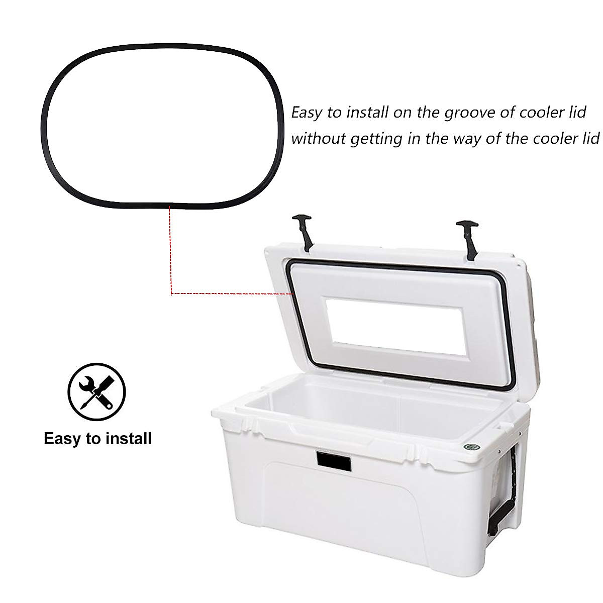 8 ft Cooler Lid Gasket Replacement Compatible with Yetii RTIC 70qt or 110qt Coolers