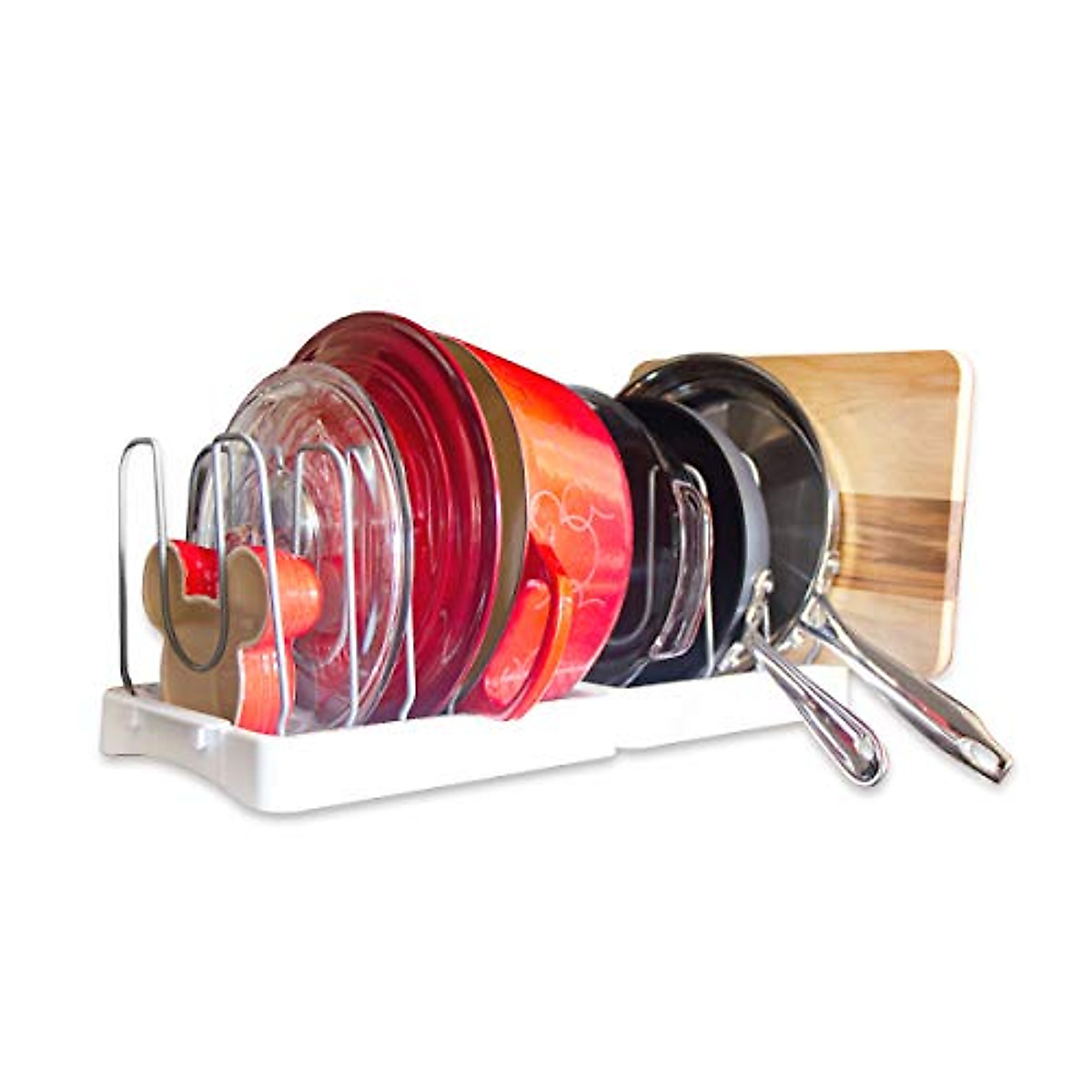 Grand Fusion Adjustable Kitchen Cabinet and Drawer Organizer, Clutter-Free Pantry Organization and Storage, Holds Pots, Pans, Lids, Cutting Boards, Trays and Sheets, Pack of 2