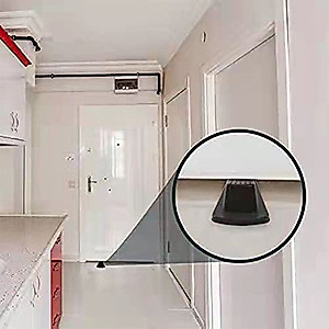 Heavy Duty Door Stoppers for Bottom of Door on Floor,Home Rubber Door Stop on Carpet/Concrete/Tile/Linoleum/Wood Floor--Suits Any Door, Any Floor(5 Pack,Black)