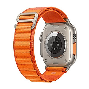 Apple Watch Ultra [GPS + Cellular 49mm] Smart Watch w/Rugged Titanium Case & Orange Alpine Loop Medium. Fitness Tracker, Precision GPS, Action Button, Extra-Long Battery Life, Brighter Retina Display