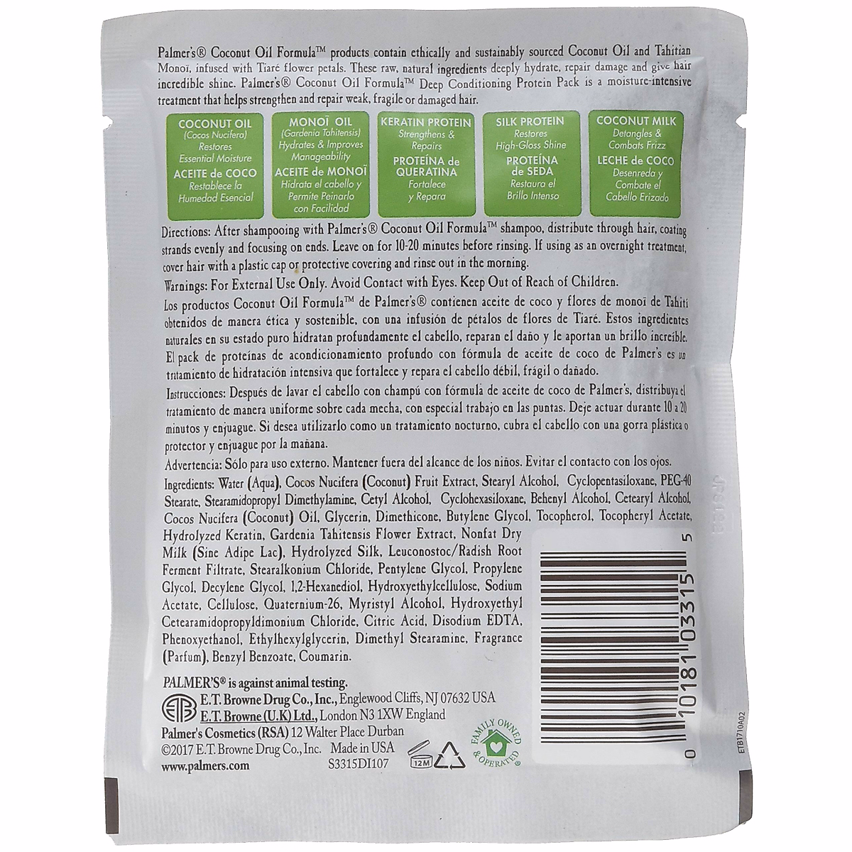 Palmer's Coconut Oil Deep Conditioning Protein - 2.1 Ounce (Pack of 2)