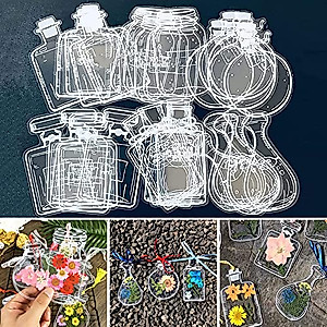 Onemoredream 30Pcs Transparent Dried Flower Bookmarks, DIY Dried Flower Bookmark, Flower Bookmark Maker for Girls Adults Kids Back-to-School Season, Graduation Present (Drifting Bottle)