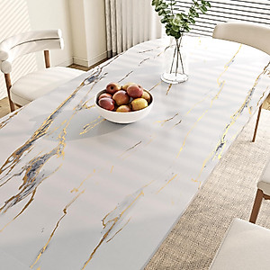 FunStick 24"x200" White Gold Marble Contact Paper for Countertop Contact Paper Peel and Stick Countertops for Kitchen Wallpaper Waterproof Self Adhesive Marble Wallpaper for Cabinets Table Desk Walls