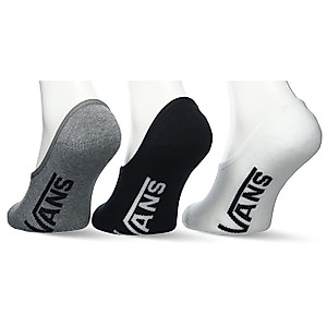 Vans"OFF THE WALL" Classic Super No Show Socks 3-Pack Black/Grey/White Mens Shoe Size 6.5-9 VN0A3N42ASR