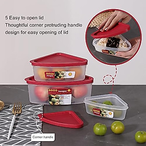 Mitoydoe Crisper Box Set 3-Piece Set of Crisper Boxes Reusable Triangle Shape Food Storage Containers for Refrigerator Microwave Travel 3pcs